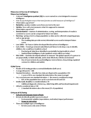Chapter 7 Notes - Intro to Psychology - PSYC 2001: Introduction to ...