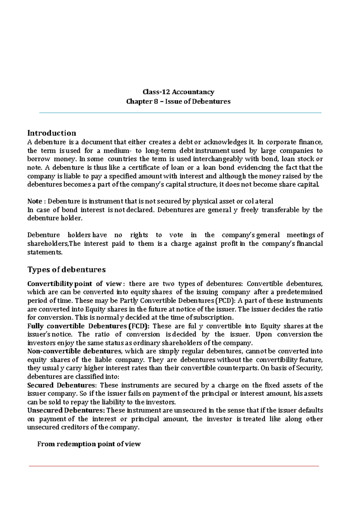 Issue of debentures - Class-12 Accountancy Chapter 8 – Issue of ...
