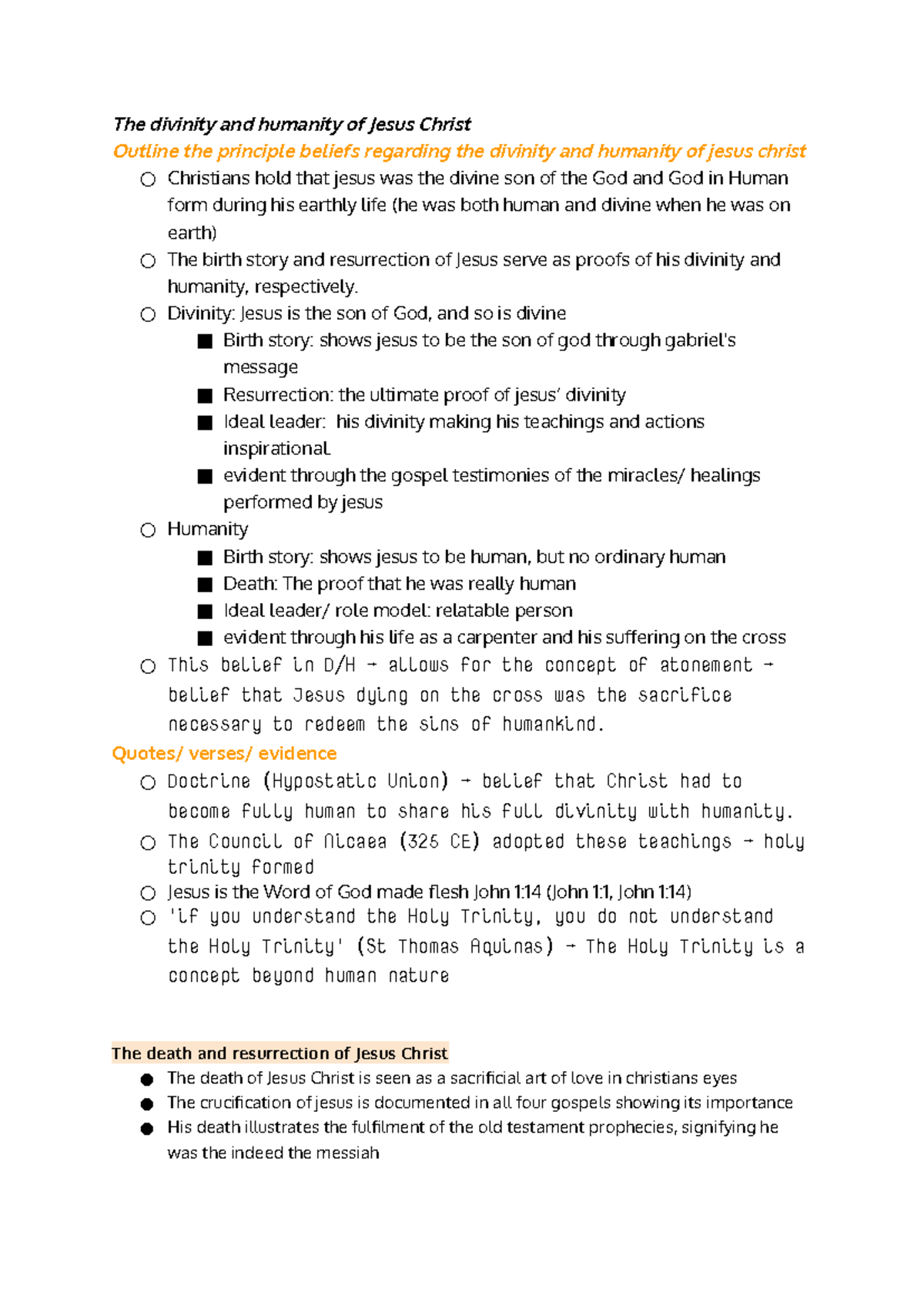 The Divinity and Humanity of Jesus Christ: A Study Guide (REL101) - Studocu