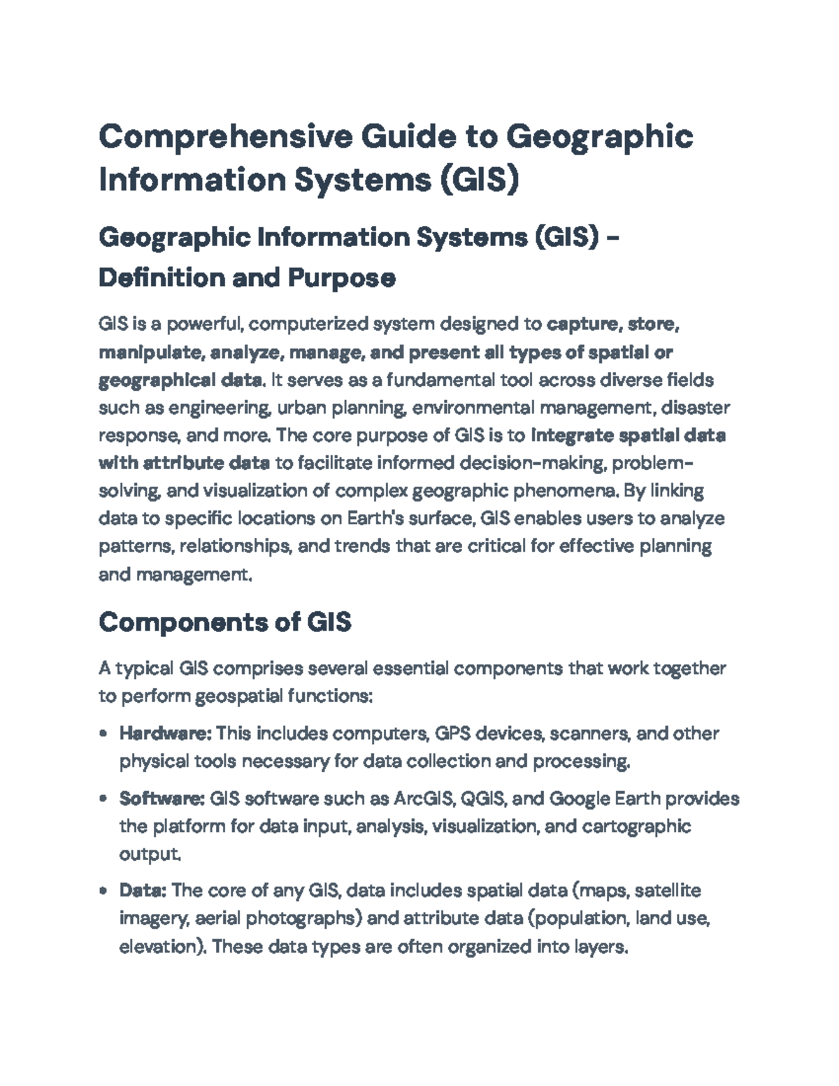 Comprehensive Overview of GIS: Definition, Components, and Applications ...