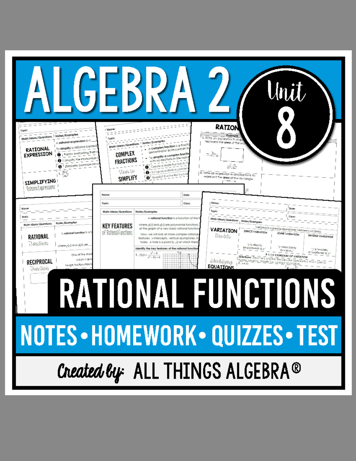 Unit 8 - Rational Functions: Comprehensive Notes and Problem Sets - Studocu
