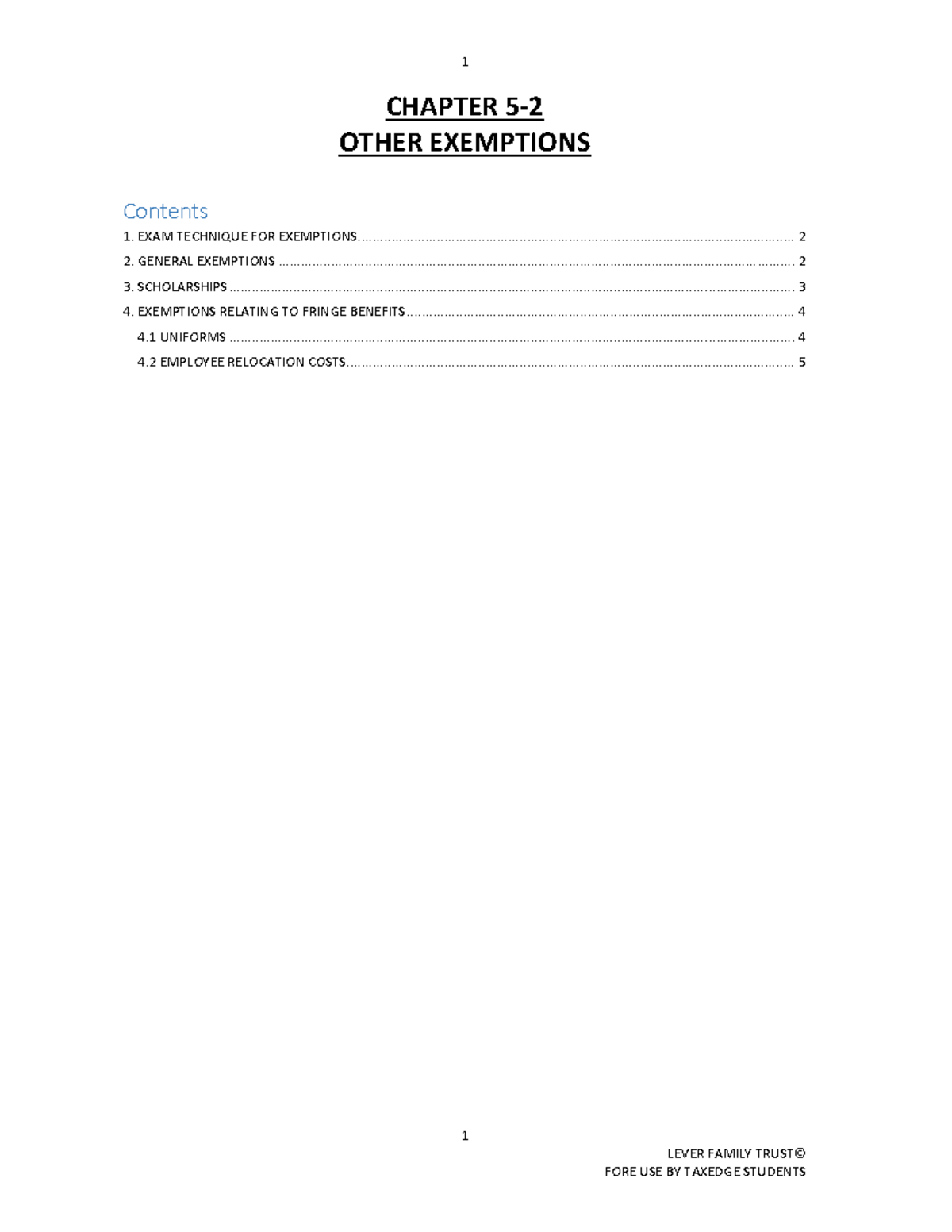 5-2 Other Exempt Income: Exam Techniques & General Exemptions - Studocu