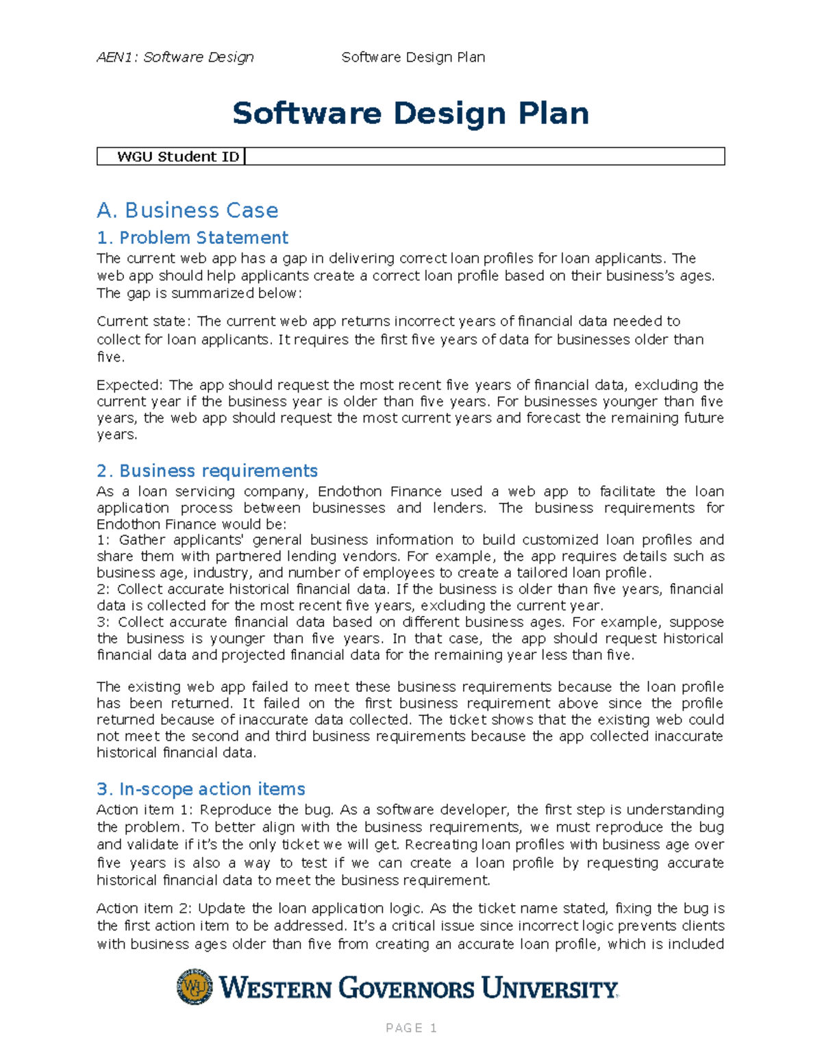 Software Design Plan - Task 1 (CS101) - Studocu