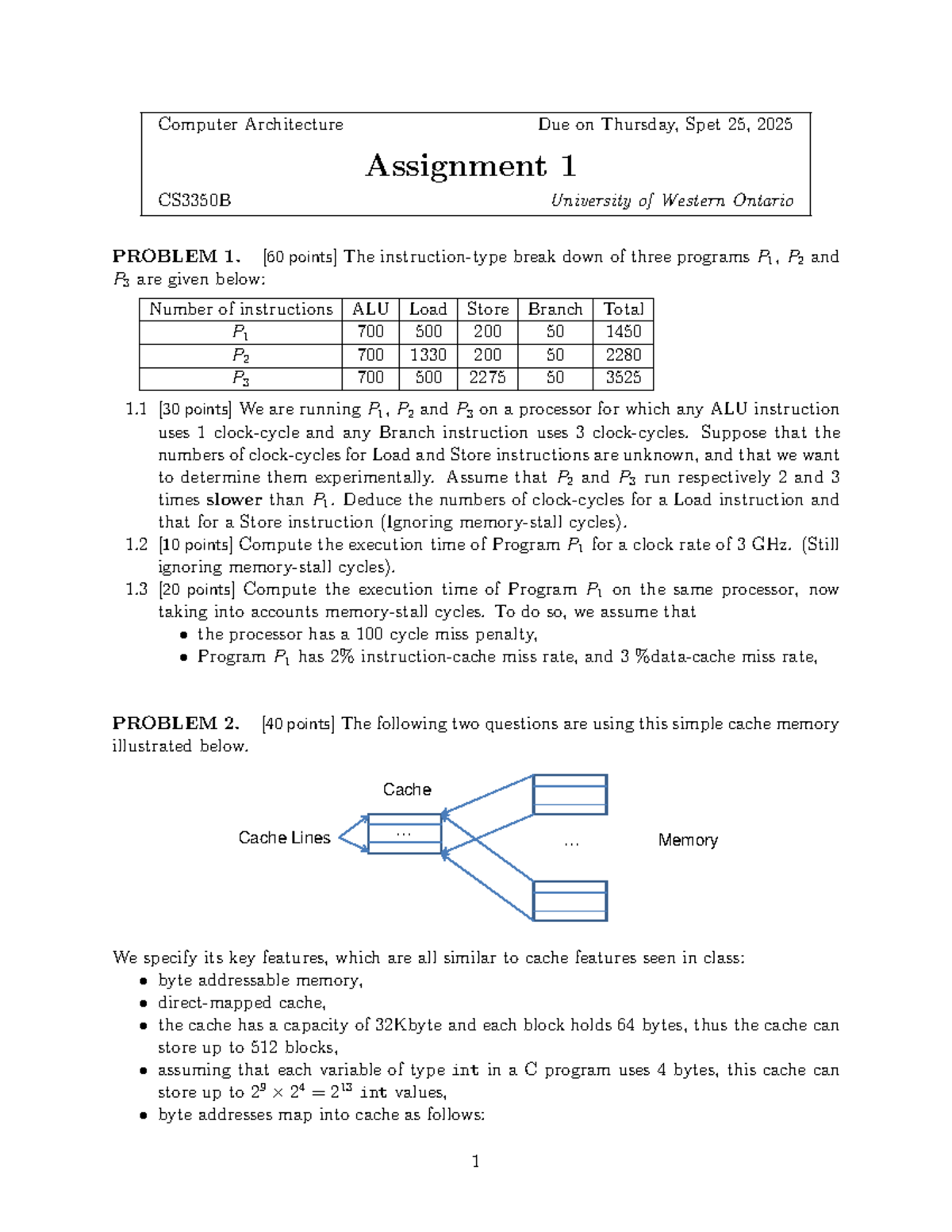 A1-CS3350-F2025: Computer Architecture Assignment 1 Analysis - Studocu