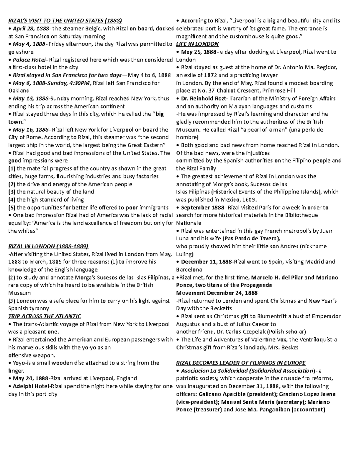 3hand Out-Rizal 1 - rizal - RIZAL’S VISIT TO THE UNITED STATES (1888 ...