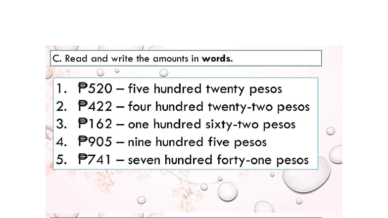 Philippine Currency: Writing Amounts in Words and Symbols - Studocu