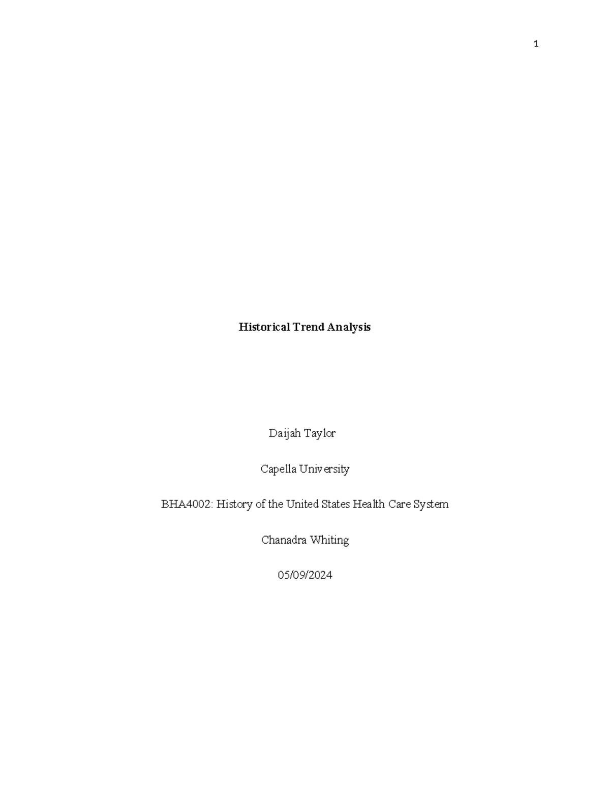Cf u05a1 assignment template historical trend analysis - Historical ...
