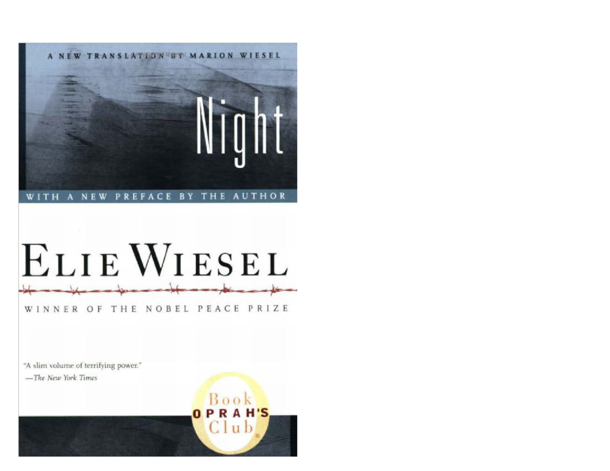 Night: Elie Wiesel's Testimony of the Holocaust Experience - Studocu