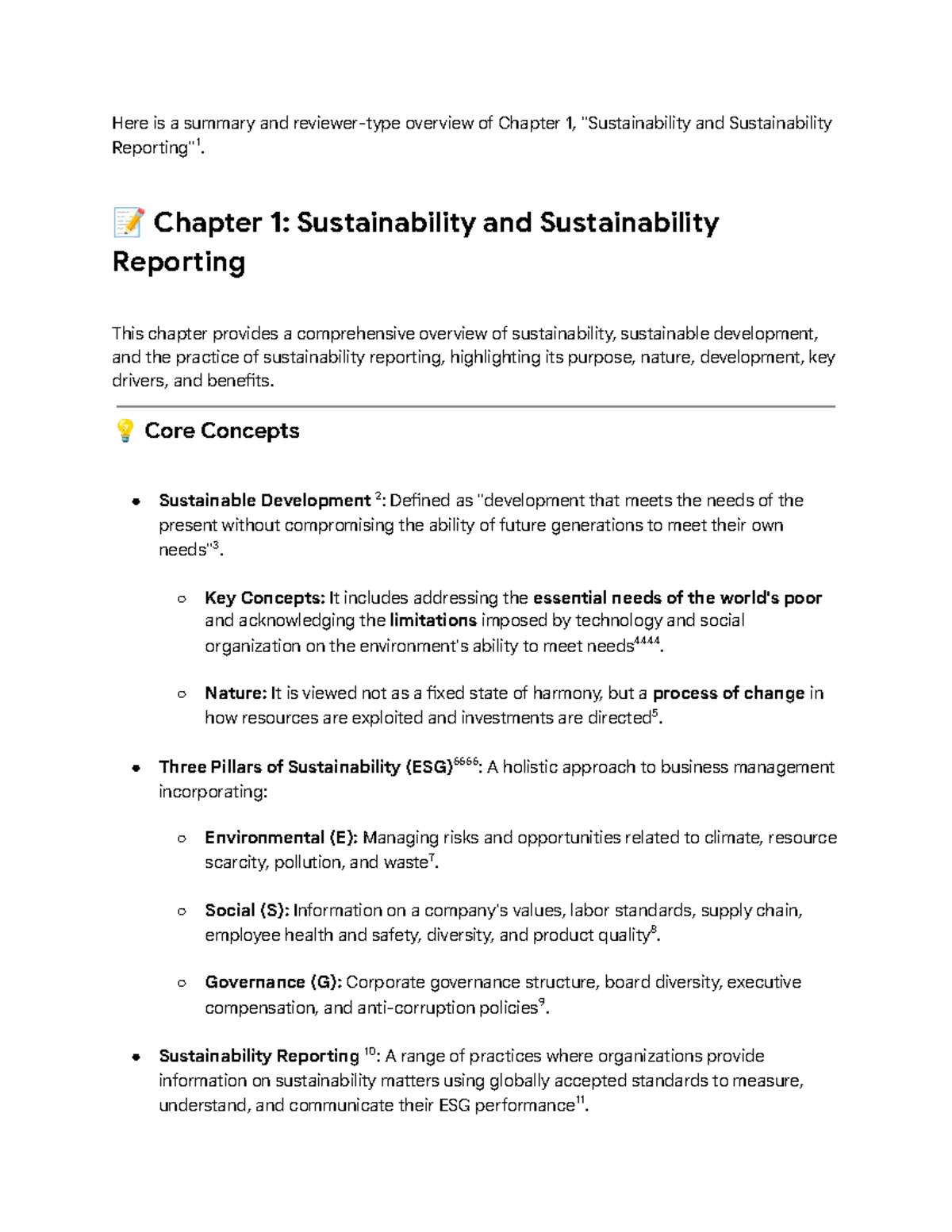 Sustainability Overview: Summary of Chapter 1 (SUST 101) - Studocu