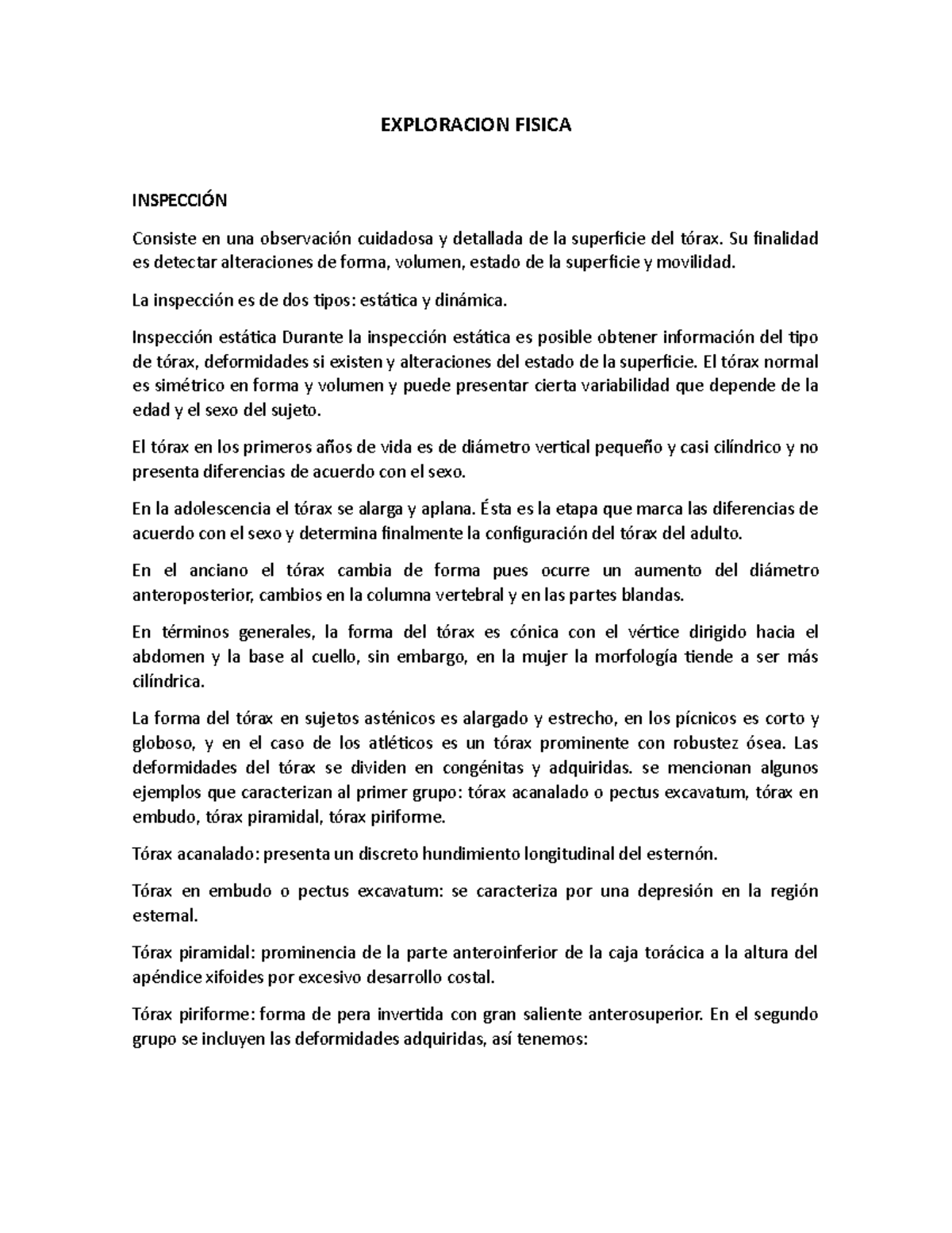 Resumen de Exploración Física - Bates Propedéutica Médica - Studocu