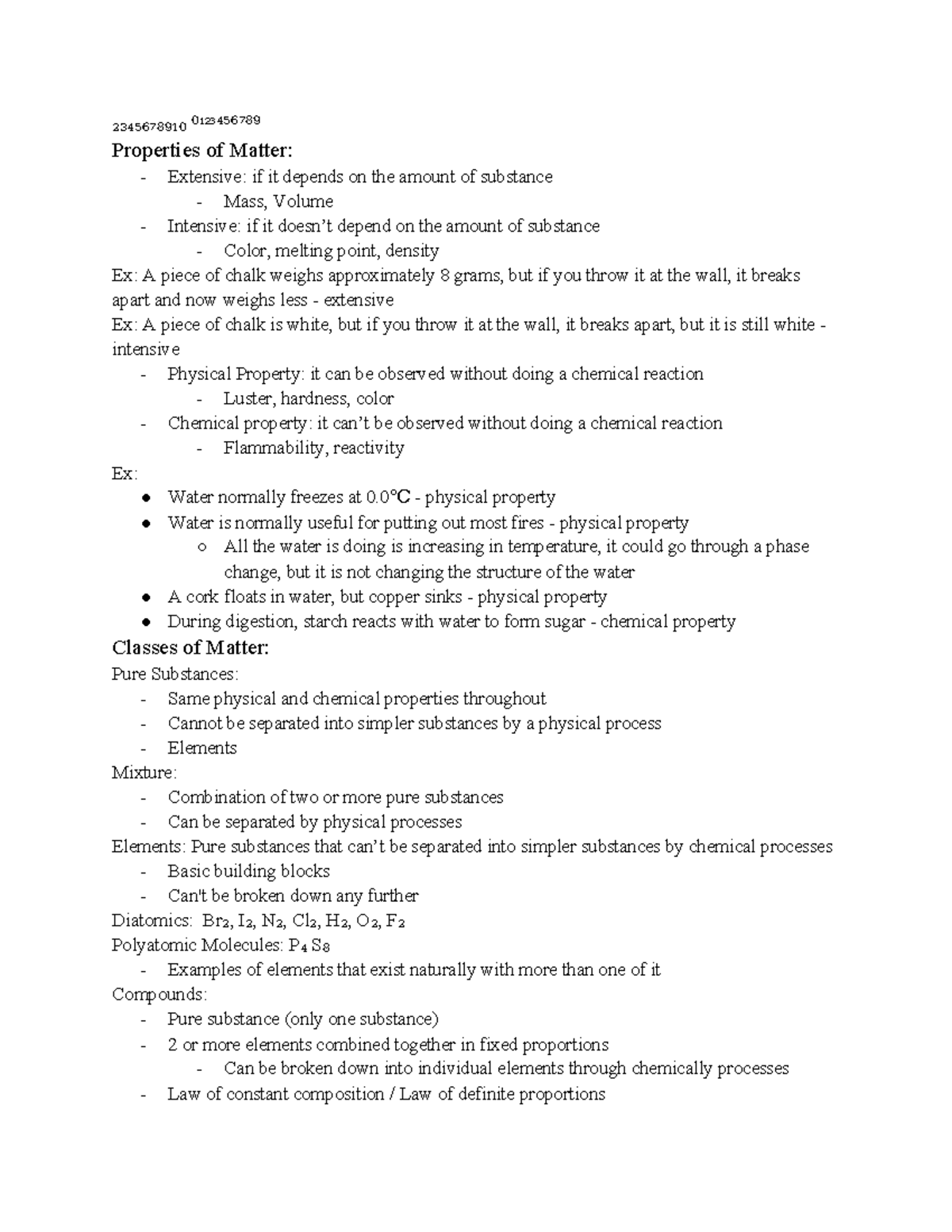 Chem - Unit 2: Properties of Matter and Classification - Studocu