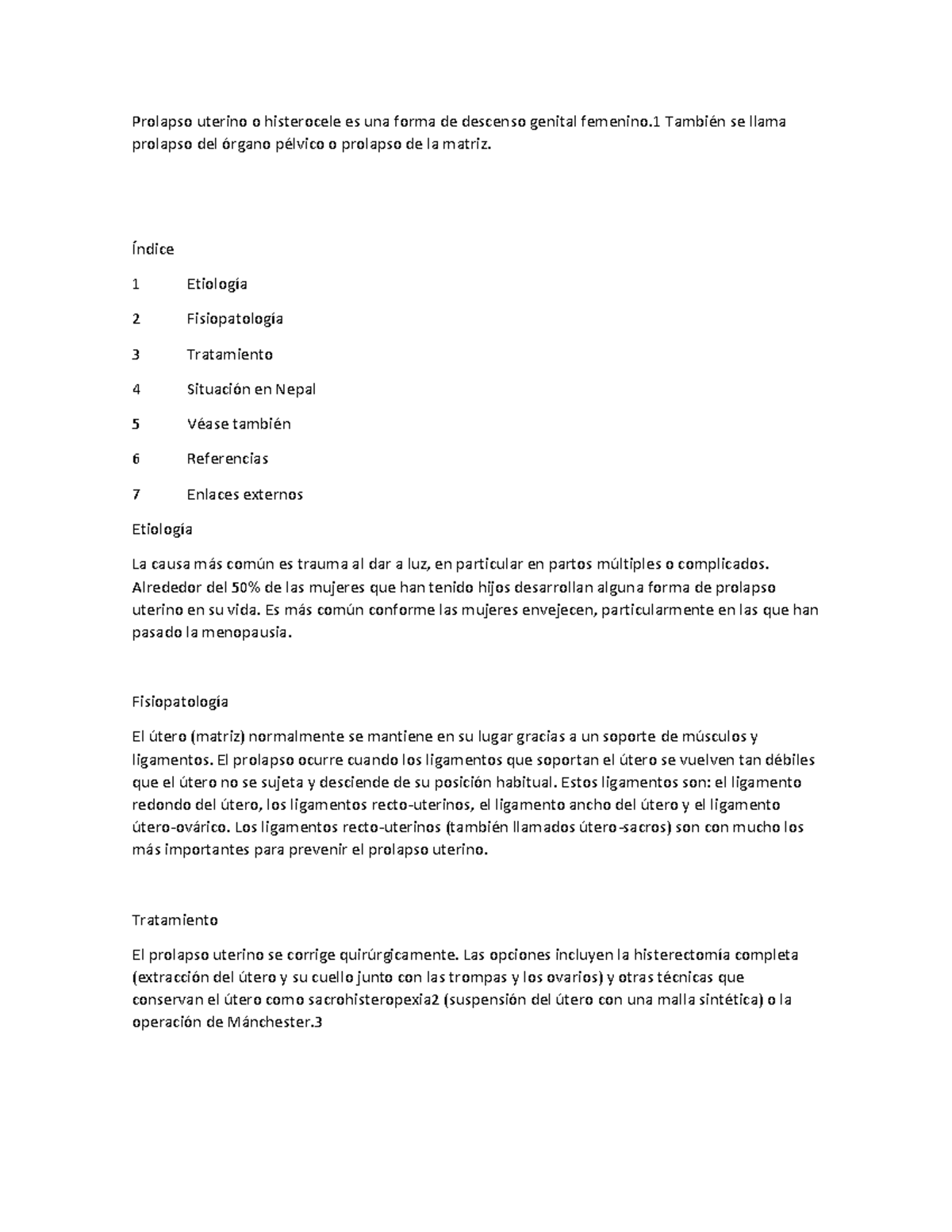 Prolapso uterino o histerocele es una forma de descenso genital ...