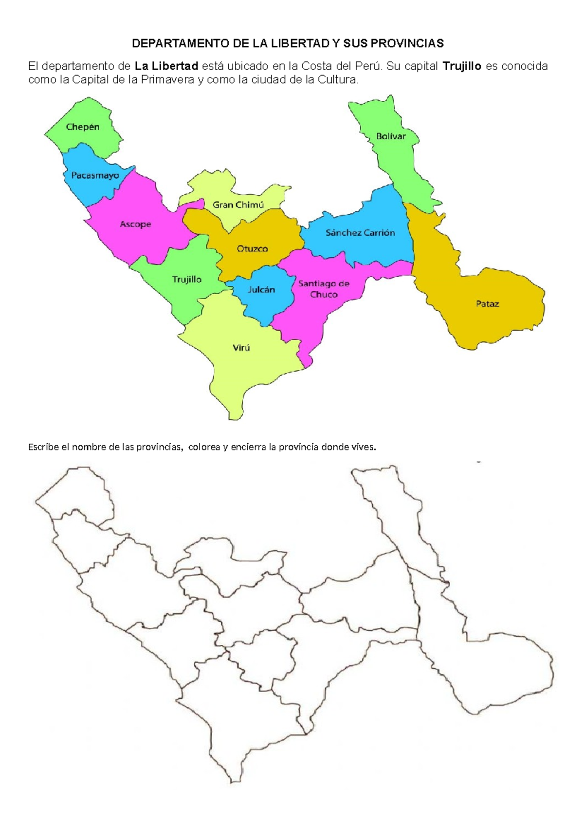Copias P - MAPAS - DEPARTAMENTO DE LA LIBERTAD Y SUS PROVINCIAS El ...