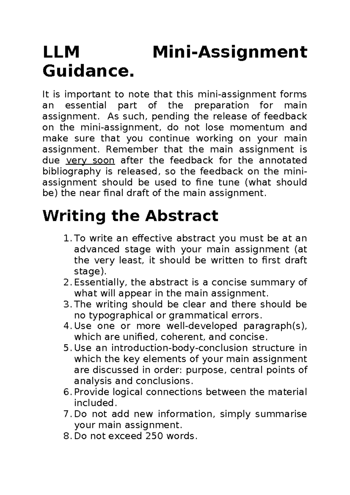 LLM Mini-Assignment: Annotated Bibliography Guidelines and Tips - Studocu