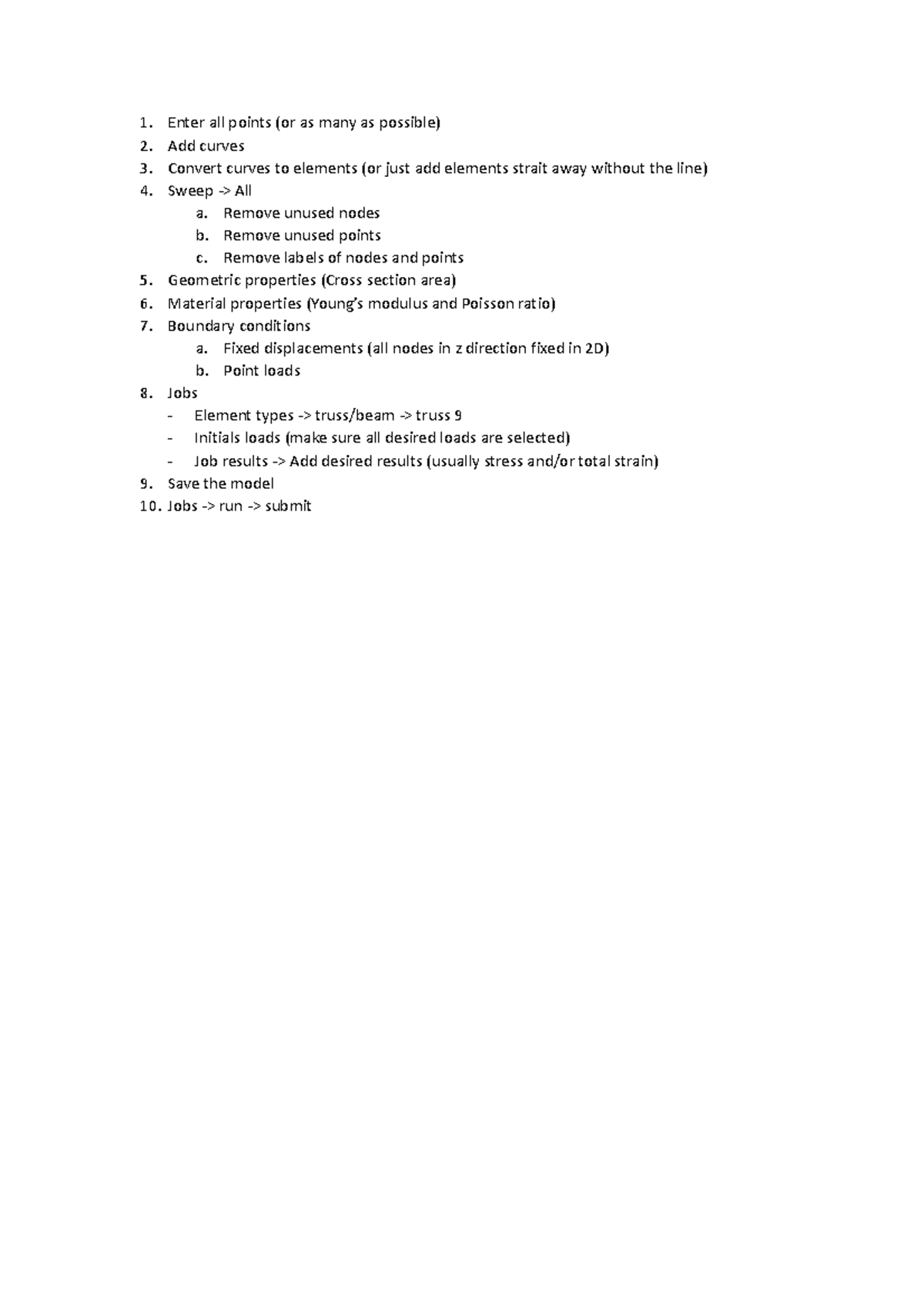 Marc Mentat Steps & Checklist for Finite Element Analysis - Studeersnel
