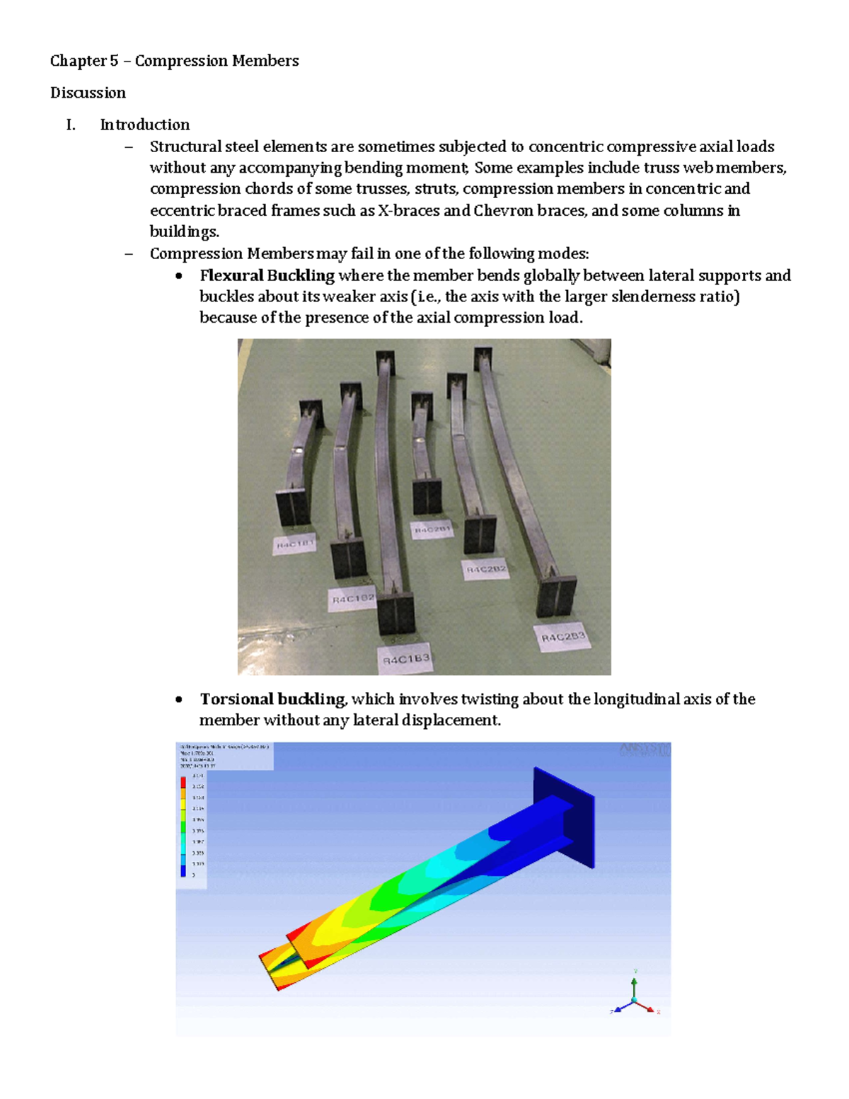 Chapter 5 - Understanding Compression Members in Structural Steel - Studocu