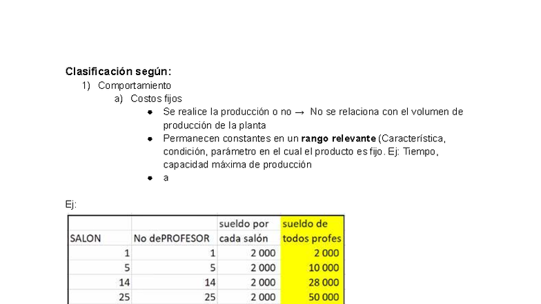 Clasificación de Costos: Fijos, Variables y Mixtos - Studocu
