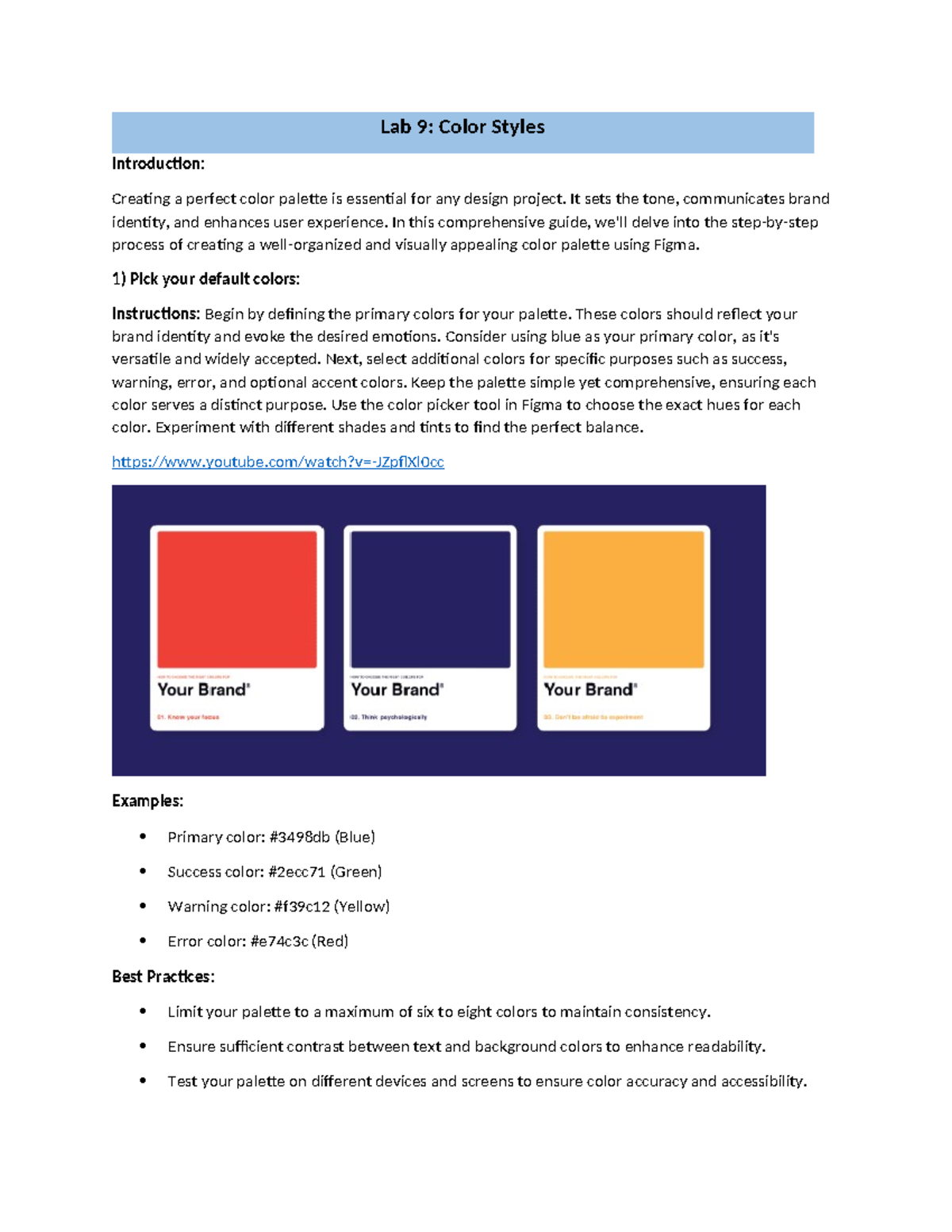 Lab 9: Color Styles Guide for Figma Design Projects - Studocu