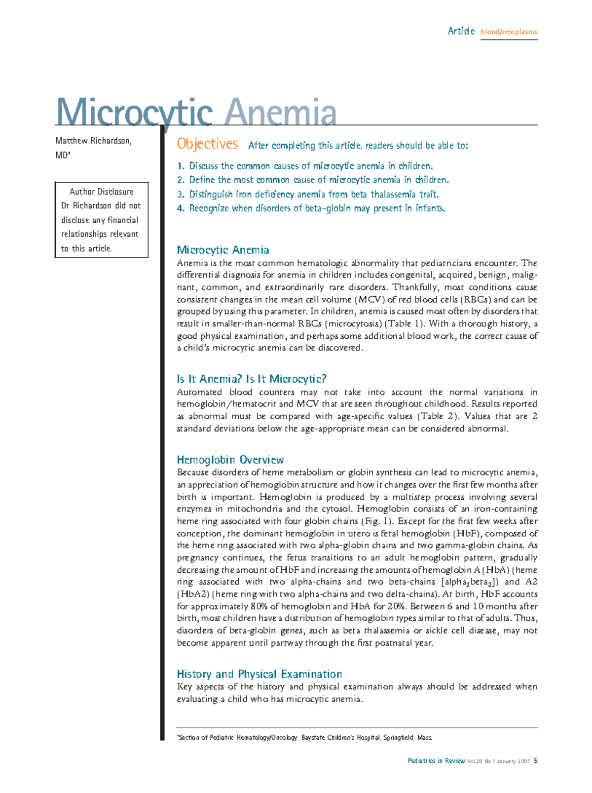 Microcytic Anemia in Pediatrics: Causes, Diagnosis, and Treatment - Studocu