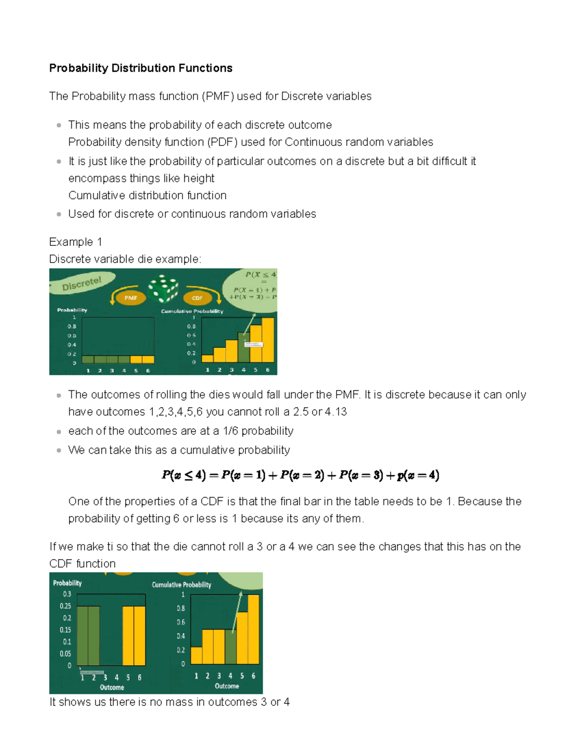 Probability Distribution Functions: PMF, PDF, and CDF Explained - Studocu