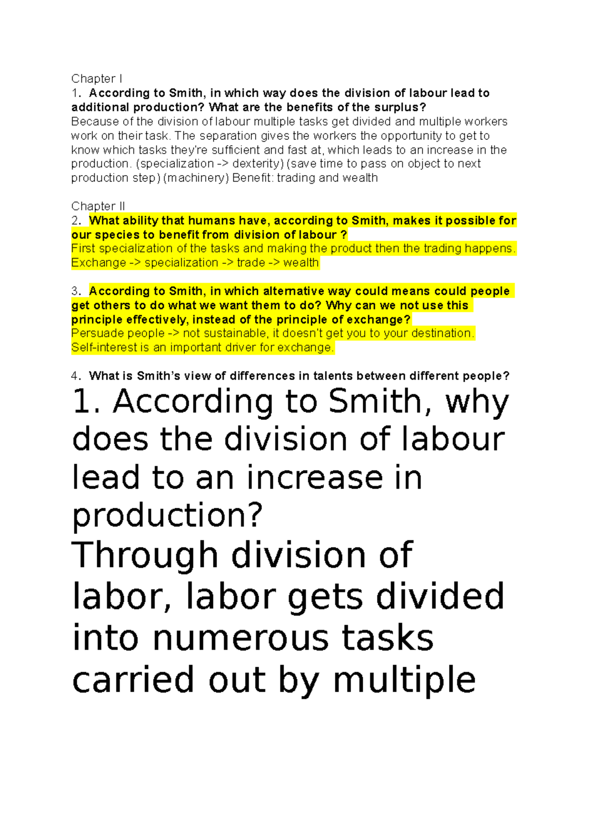 Adam Smith: Division of Labour and Production Benefits Analysis ...