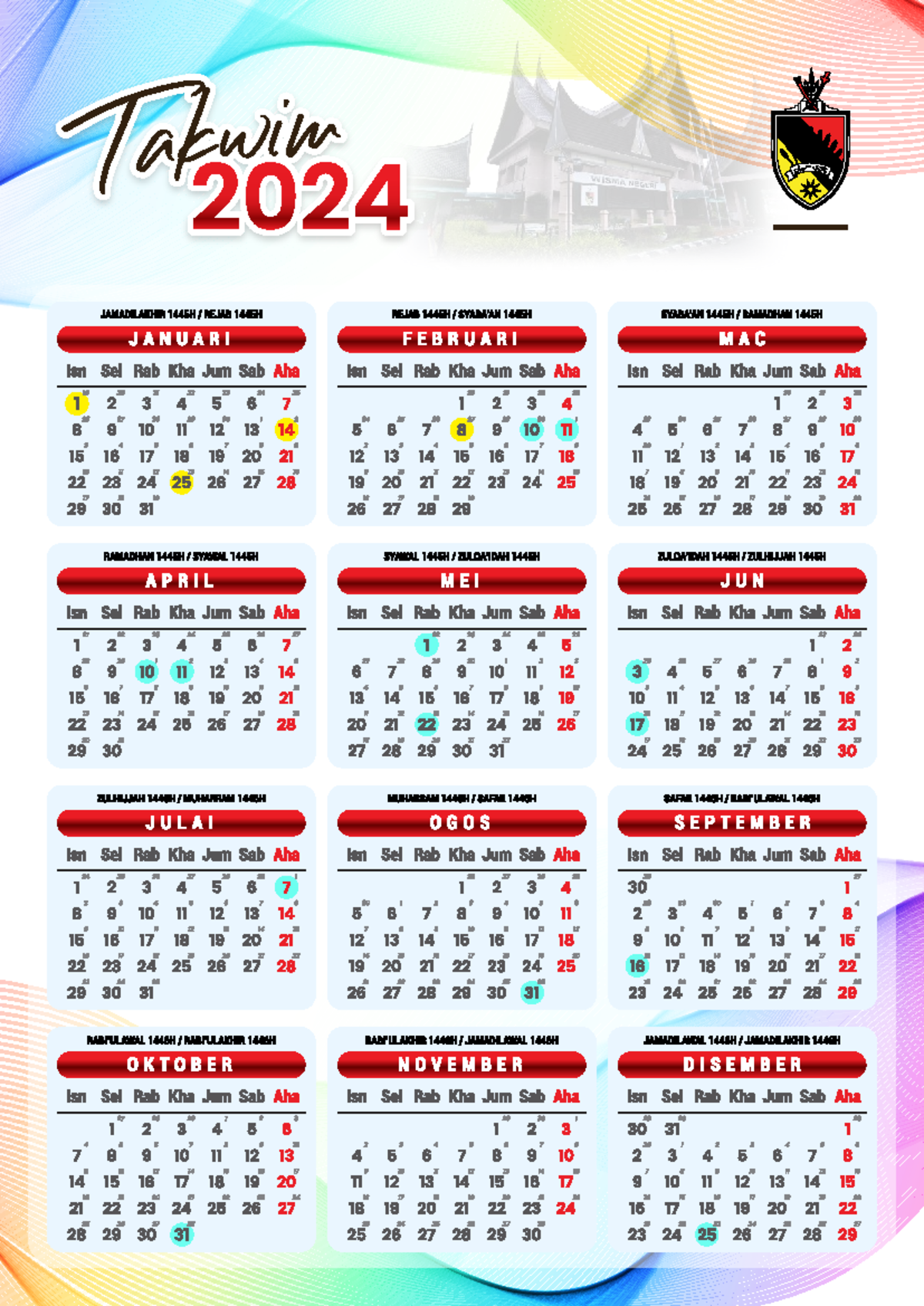 Kalender Takwim 2024 - Sekolah dan Jadual Aktiviti - Studocu