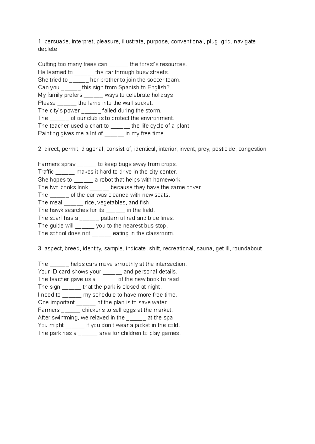 IELTS Vocabulary Practice: Key Terms and Concepts - Studocu