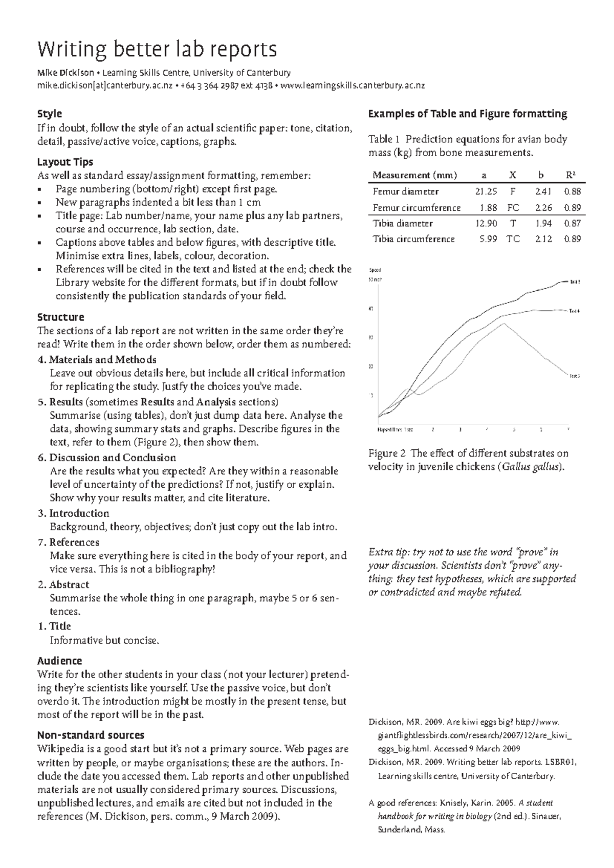 Lab Report Writing Guide: A Student Handbook for BIO 364 - Studocu