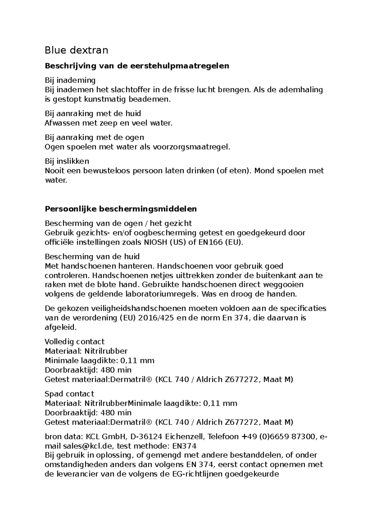 Veiligheid Labtools Les 1: Eiwitscheiding en Eerste Hulp Instructies ...