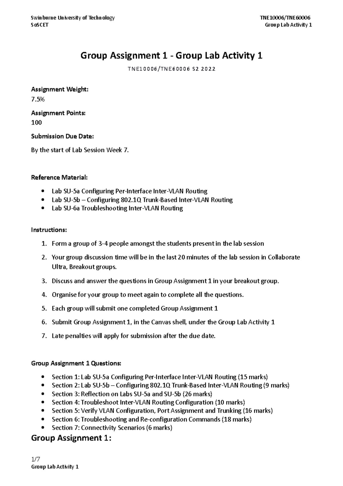 Group Assignment 1 - Group Lab Activity 1 - SoSCET Group Lab Activity 1 ...