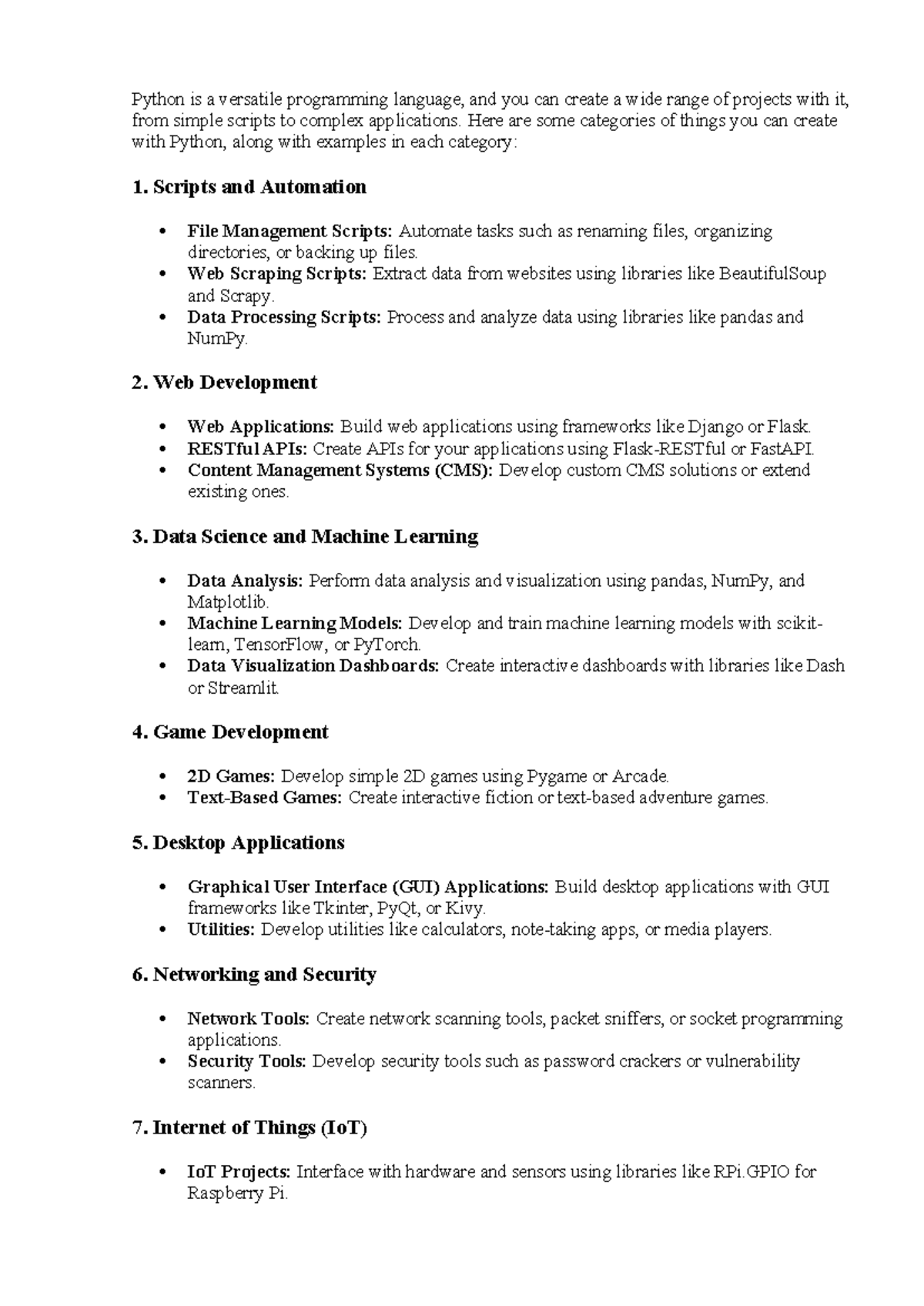 Python Projects Overview - PYTHON - Studocu