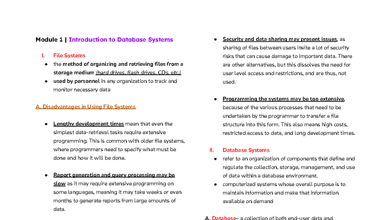 Comprog 6 Module 1: Introduction to Database Systems and Security - Studocu