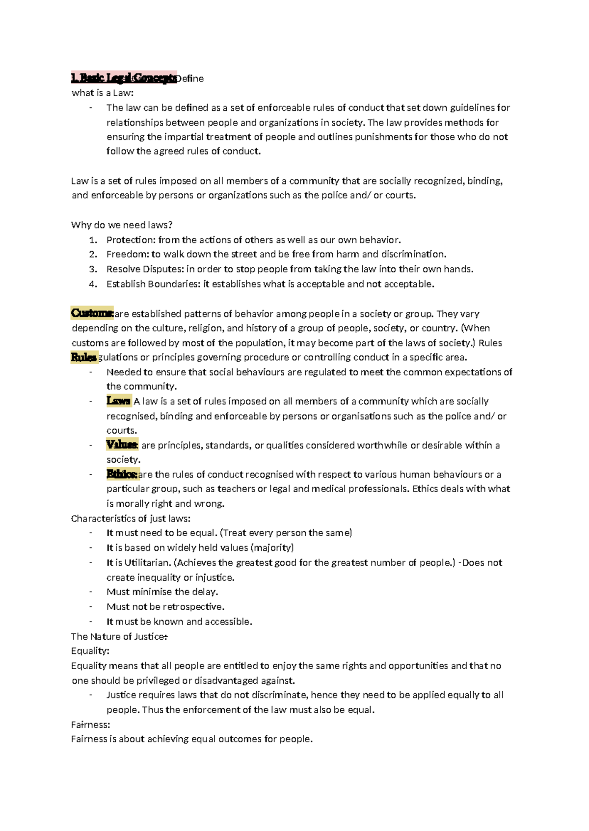 Foundations of Law: Key Concepts and Principles Explained (LAW101 ...