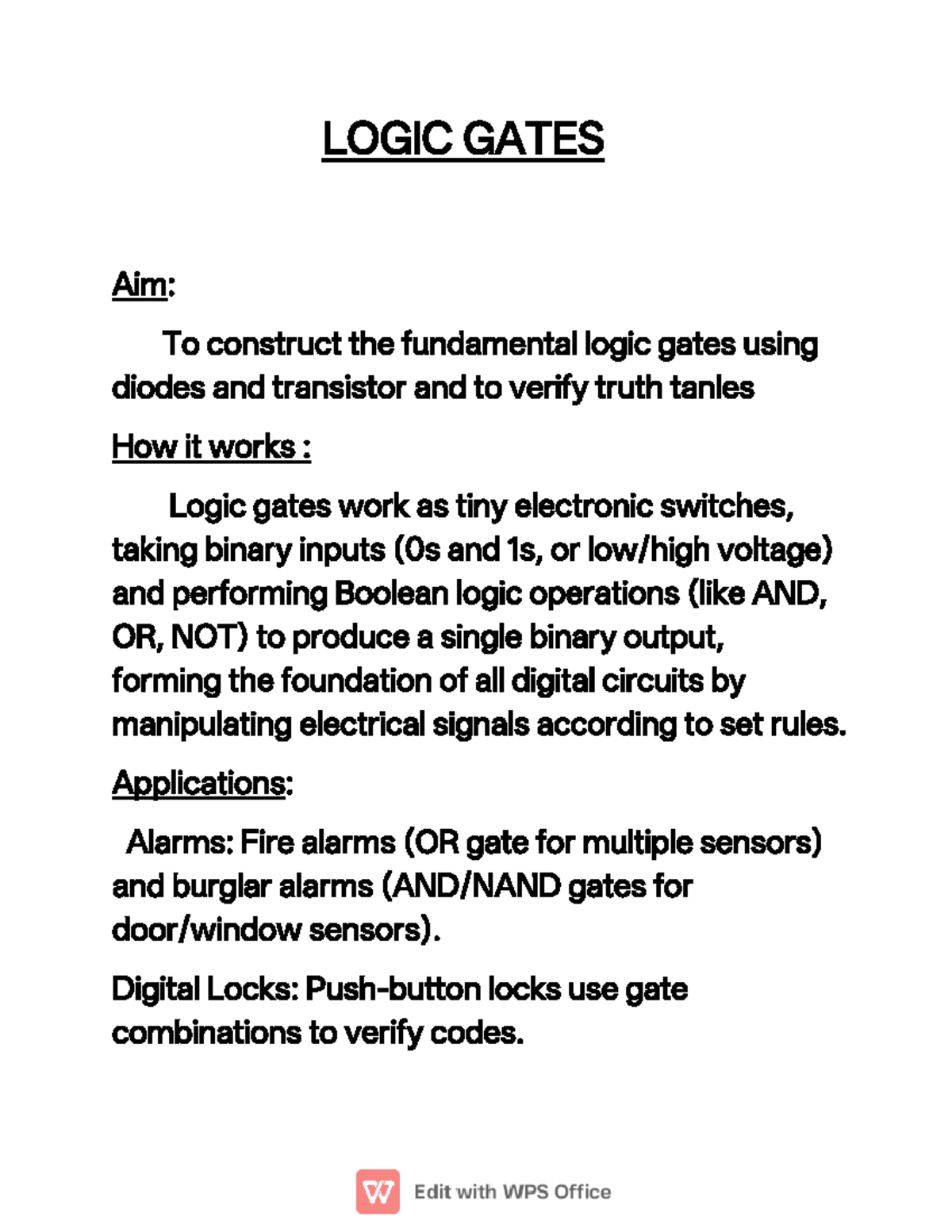 Logic Gates: Fundamentals and Applications in Digital Circuits - Studocu