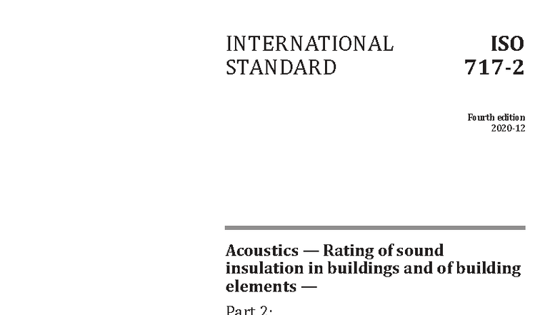 ISO 717-2:2020 - Acoustics Impact Sound Insulation Standard - Studocu