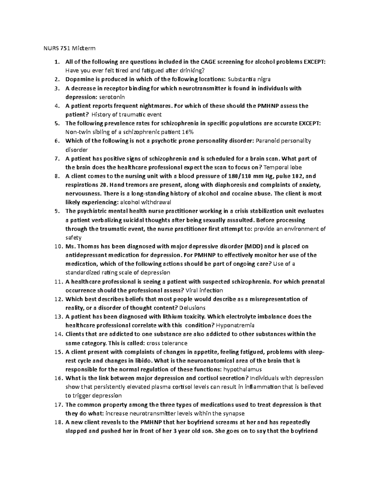 NURS 751 Midterm Exam Review: Key Concepts & Important Questions - Studocu