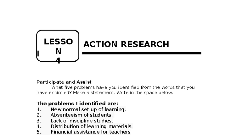 Action Research on Comprehension Challenges in FS2 Learning - Studocu