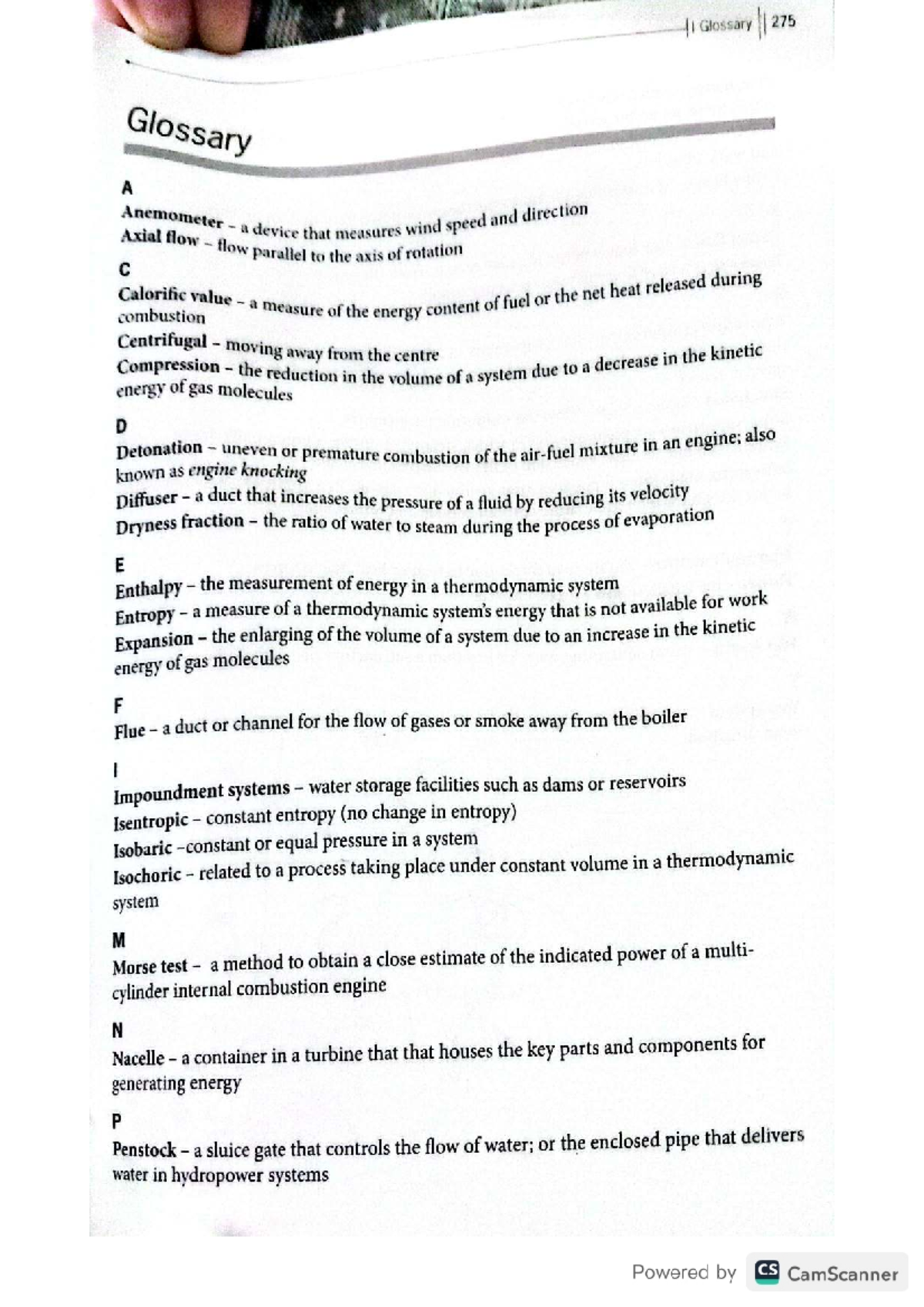 CS 275 Glossary of Key Terms in Thermodynamics and Fluid Mechanics ...