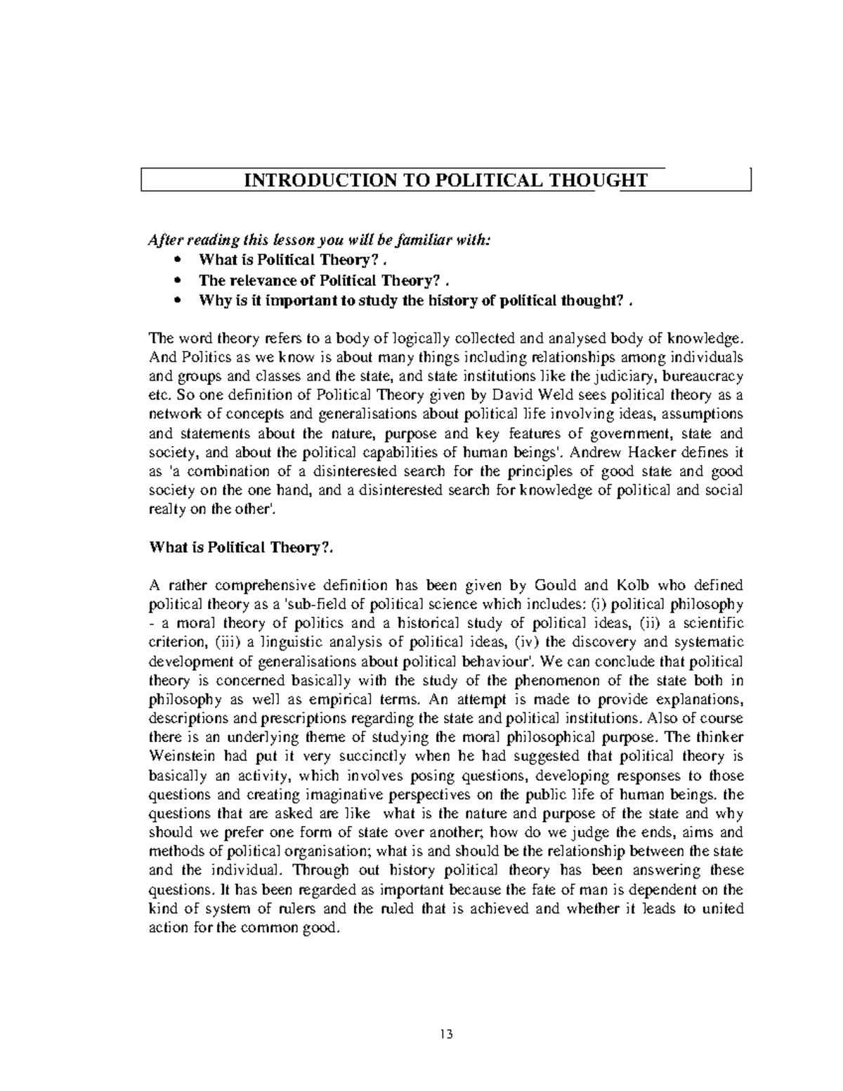 Political Theory: Lesson 2 Overview and Key Concepts - Studocu