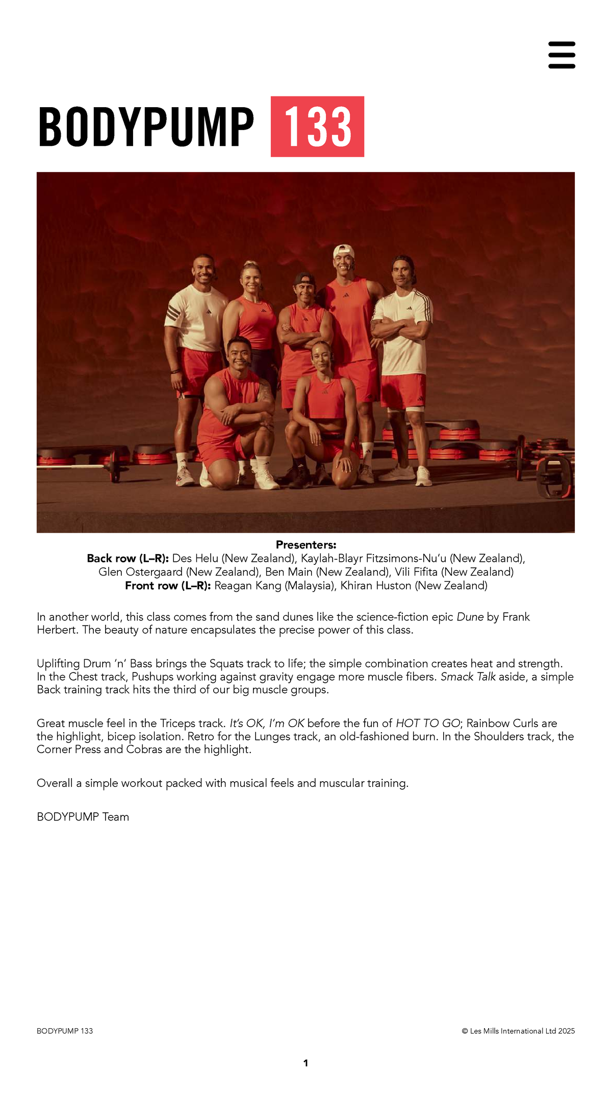 BODYPUMP 133 Choreography Notes and Instructor Guide - Studocu