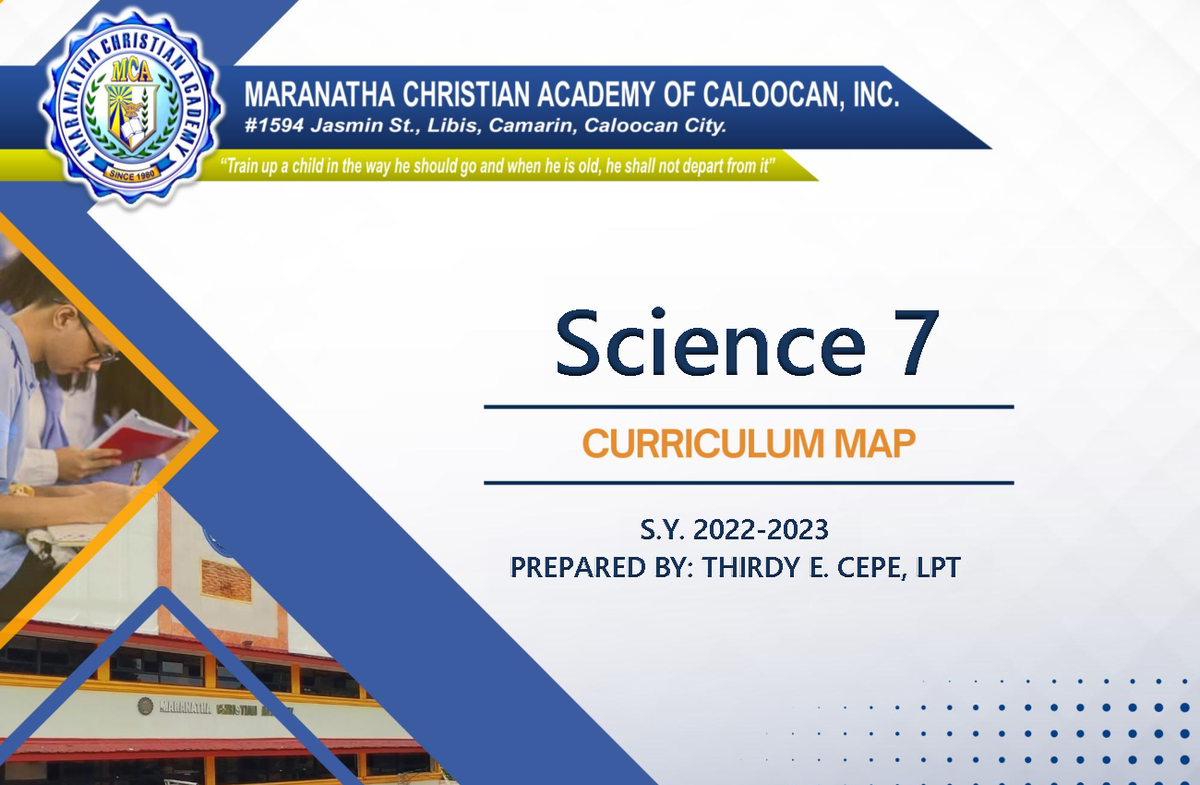 Q1 Science 7 Curriculum Map: The Science of Matter - Studocu