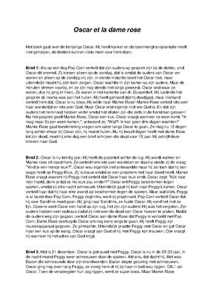 Oscar et la dame rose.pdf Samenvatting Boek - Oscar et la dame rose Het ...