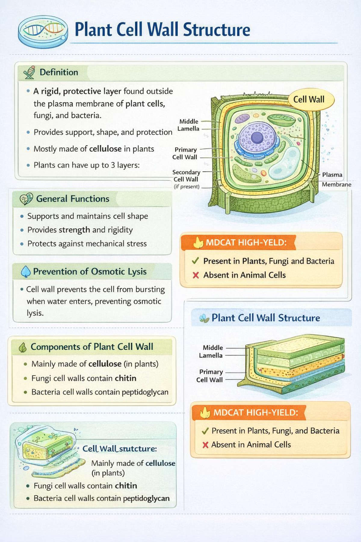 Plant Cell Wall Structure, Layers & Functions - Biology Notes - Studocu