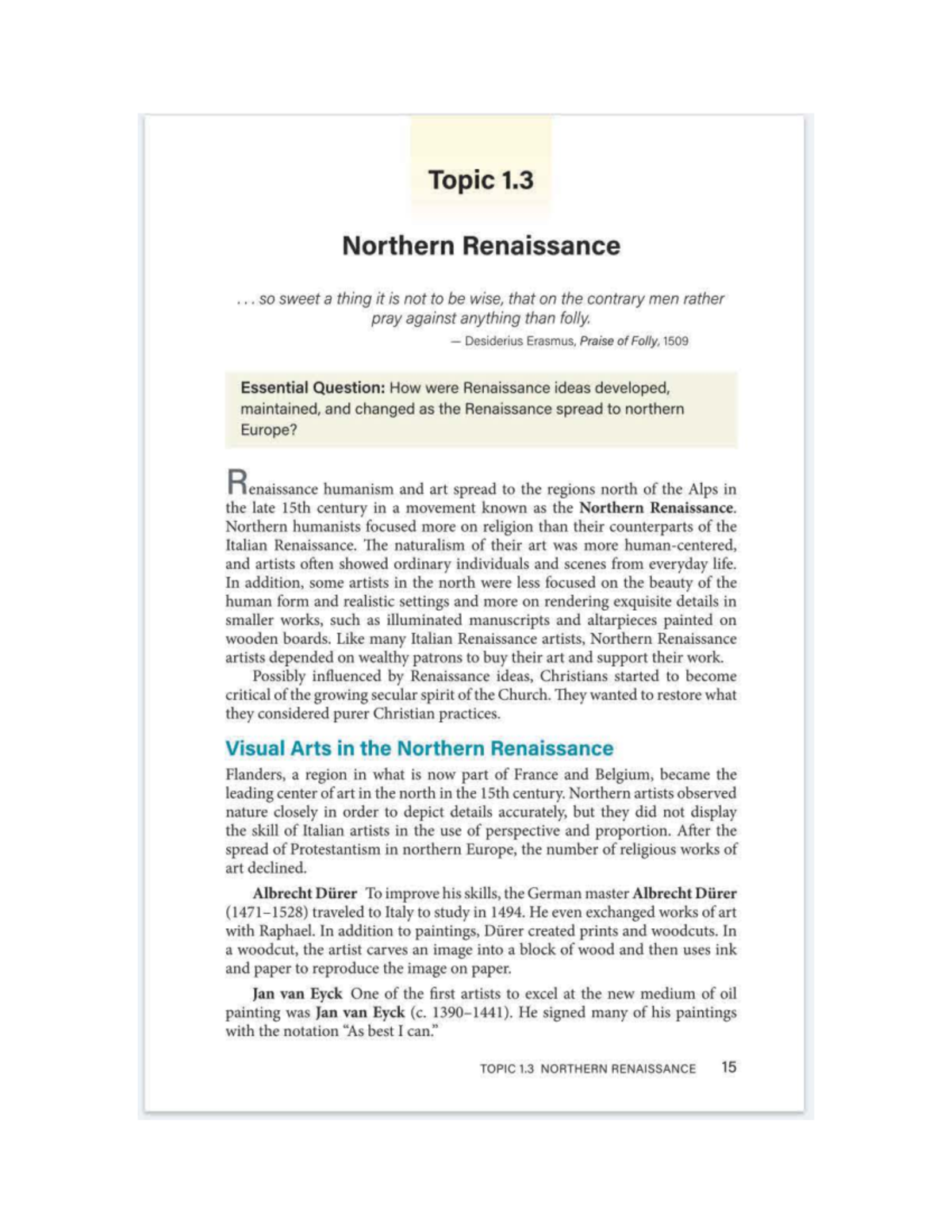 Unit 1 Overview: Key Concepts of the Northern Renaissance (HIST 101 ...
