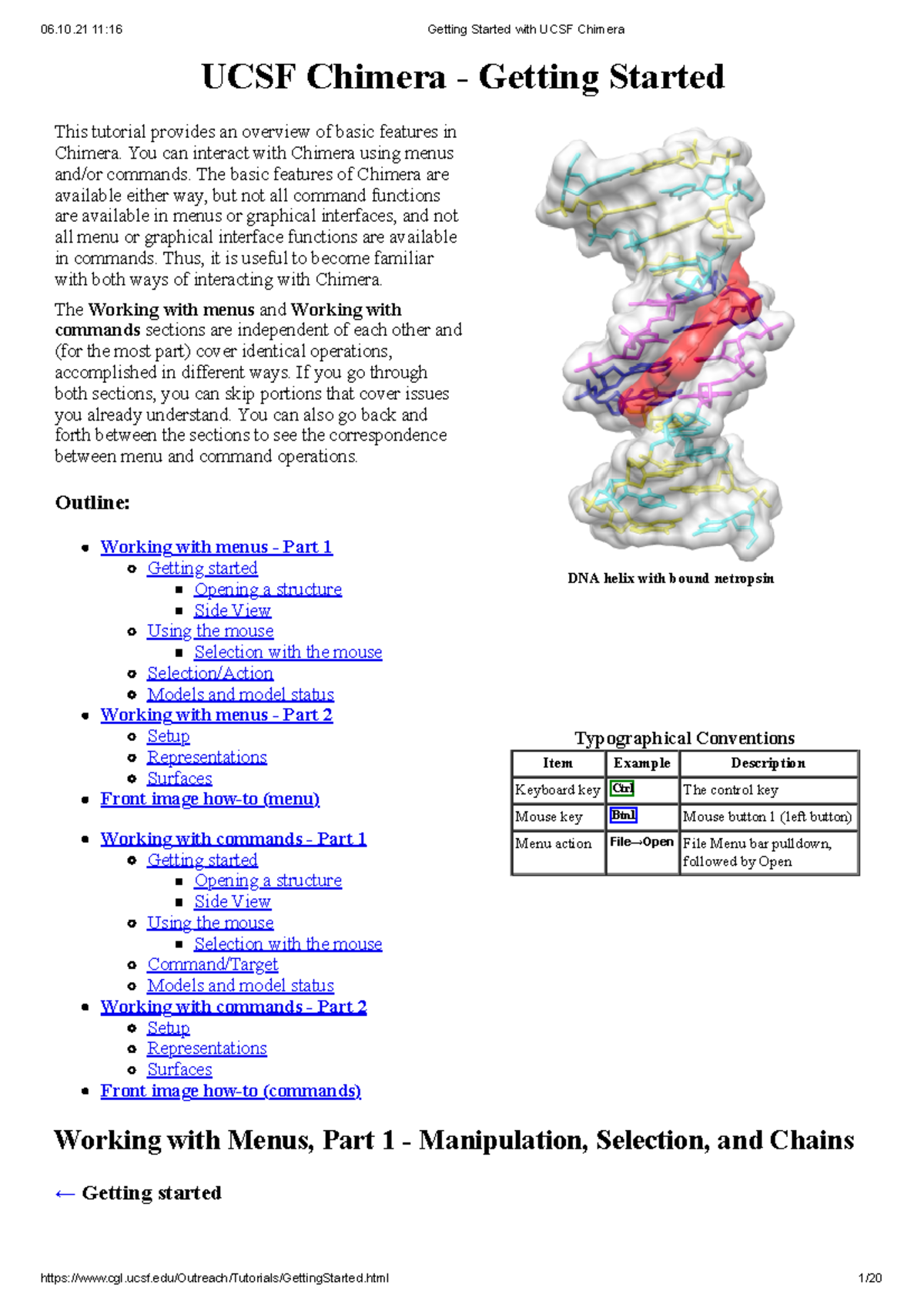 UCSF Chimera Tutorial: Basic Features and Getting Started Guide ...