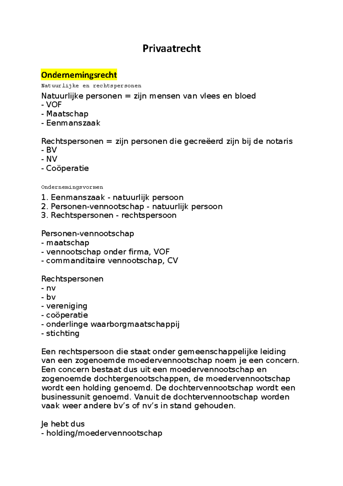 Inleiding Privaatrecht en Ondernemingsrecht - Kernconcepten en ...