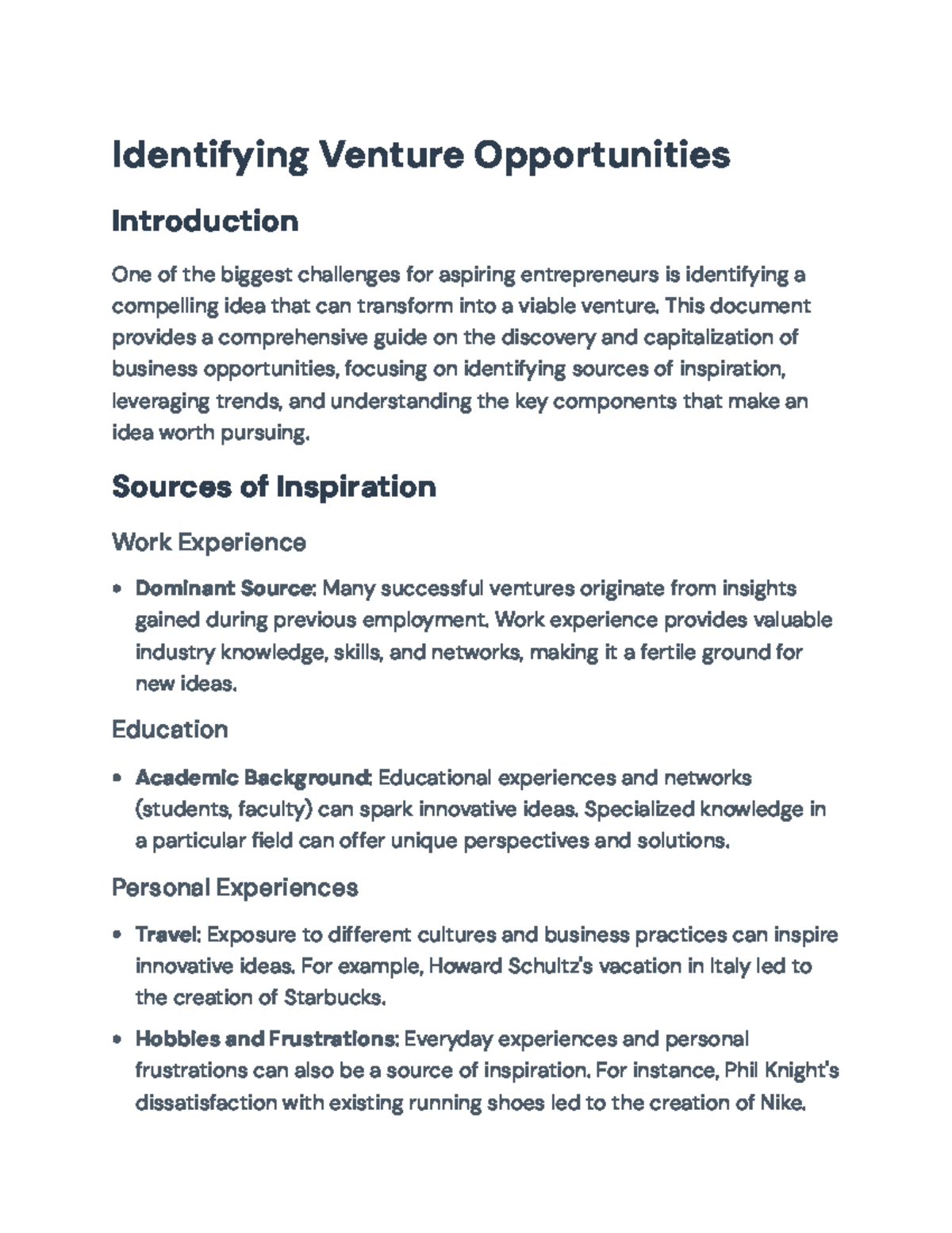 Identifying Venture Opportunities: A Comprehensive Guide for ...