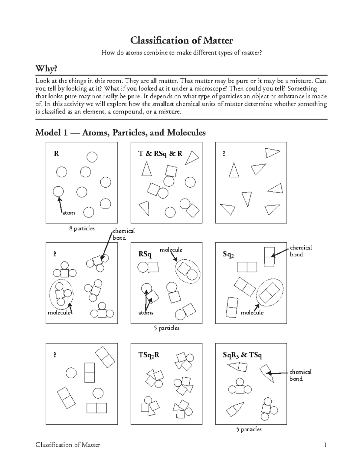 POGIL™ Classification of Matter: Understanding Atoms & Mixtures - Studocu