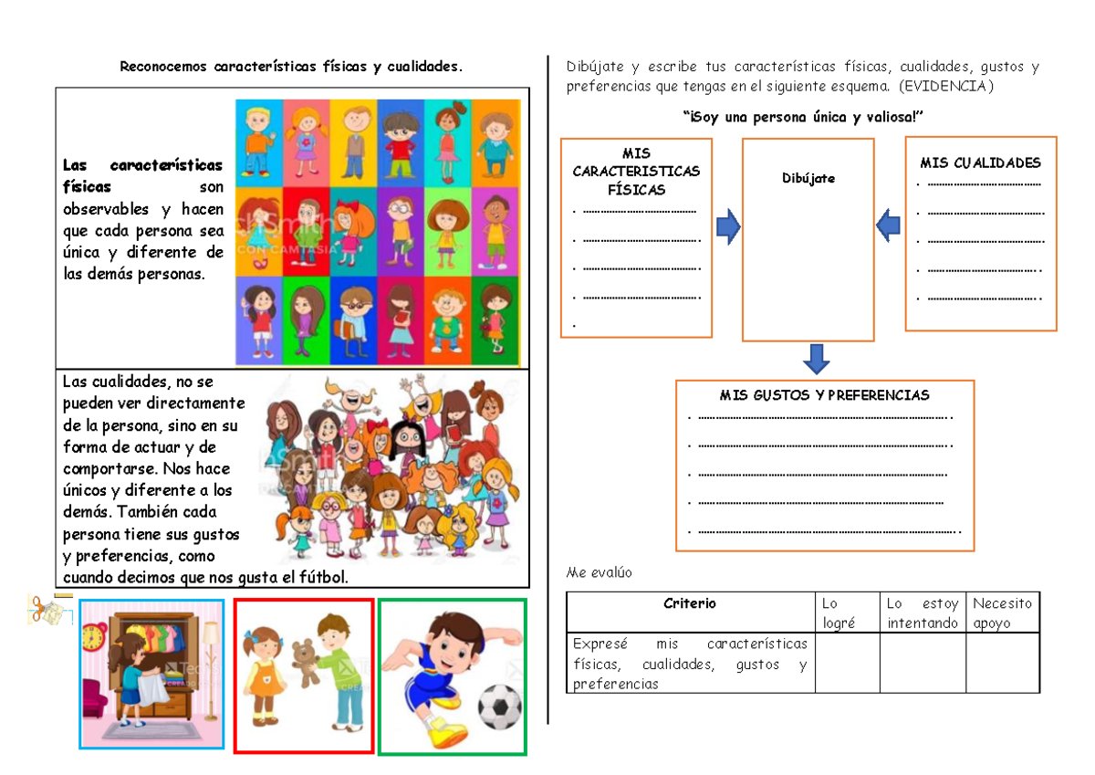 Actividad 1 y 2: Reconocimiento de Características Físicas y Cualidades ...
