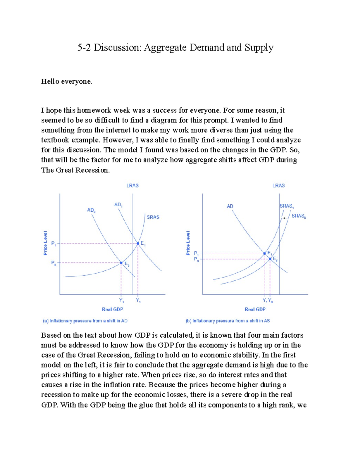 5-2 Discussion: Analysis of Aggregate Demand & Supply Dynamics - Studocu